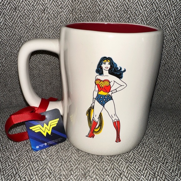 Rae Dunn | Dining | Rae Dunn Wonder Woman 2 Sided White Ceramic Mug ...